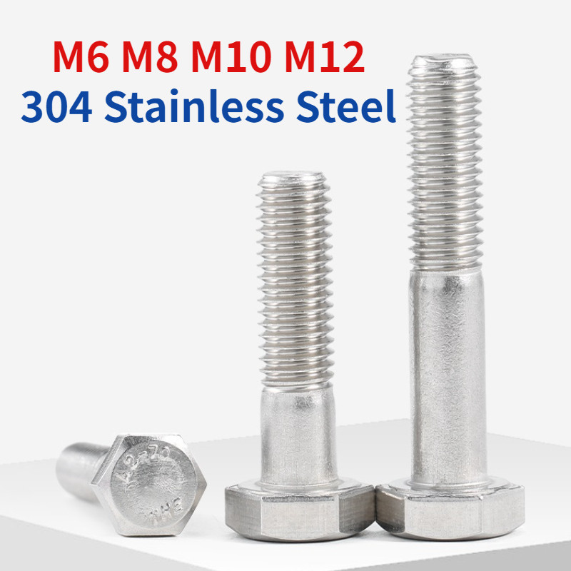 M6 M8 M10 M12 304 A2-70 Stainless Steel Partial Thread Half Tooth External Hex Hexagon Head ...