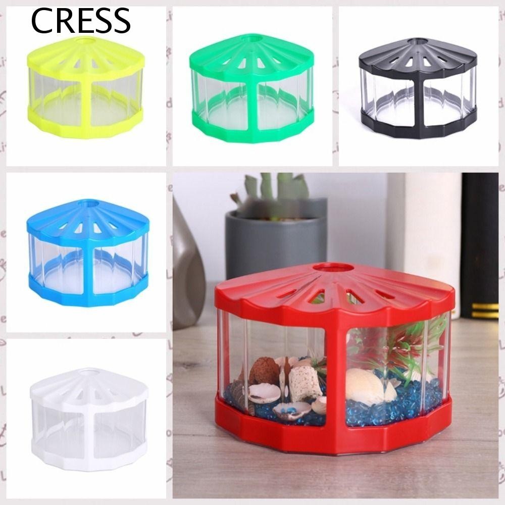 CRESS Fighting Fish Cylinder, Plastic Detachable Betta Fish Tank, Mini ...