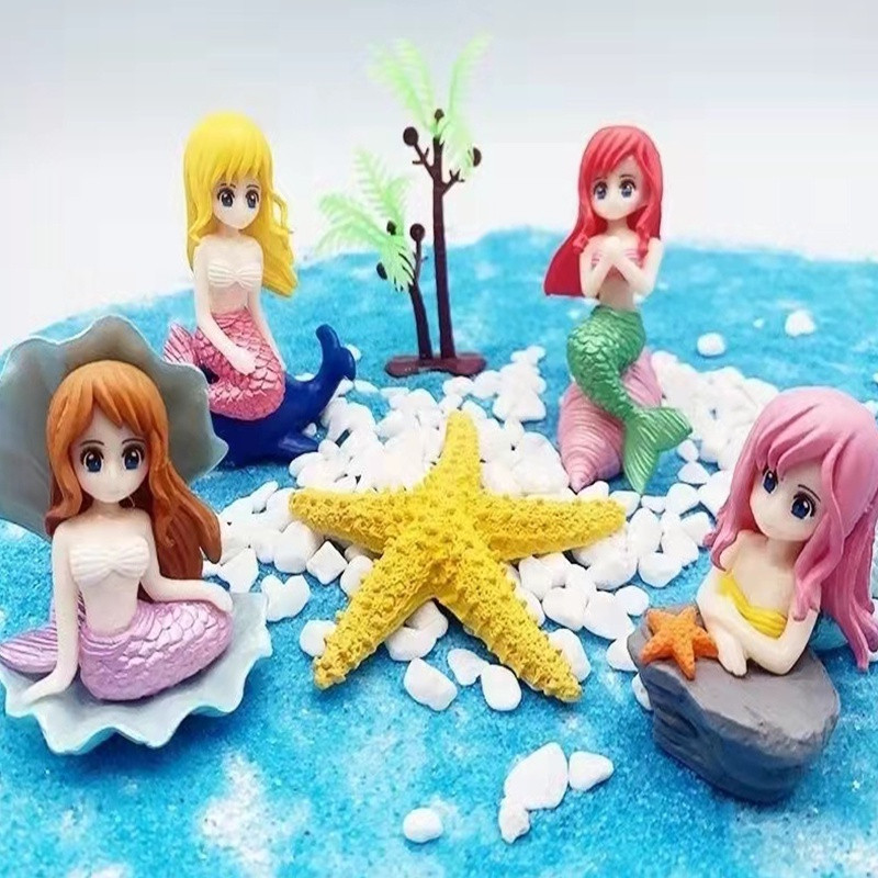 DIY shell mermaid cartoon mini doll model little mermaid fairy tale ...