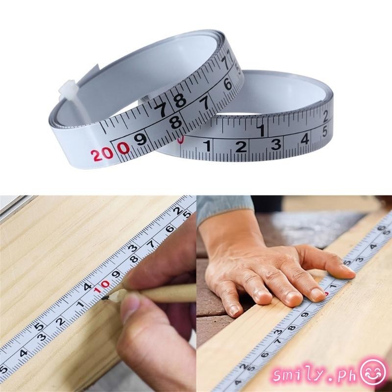 SMLILY Double Scale Rust-Proof Ruler Self-Adhesive Measuring Tape Saw ...