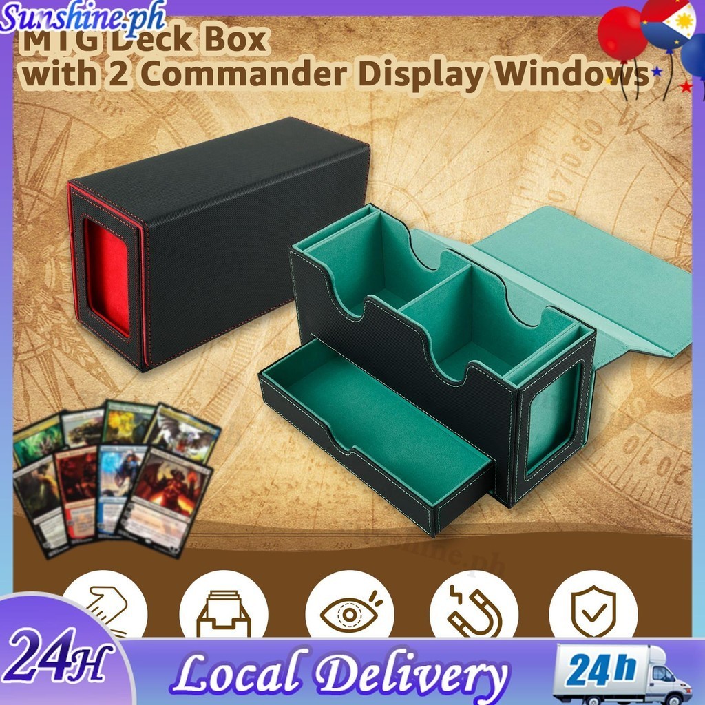 Double Deck Box Magnetic Closure Card Deck Box Large Capacity Card ...