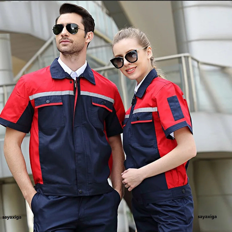 Summer Work Clothes Men Houseworker Coverall Workmen Uniform Car ...