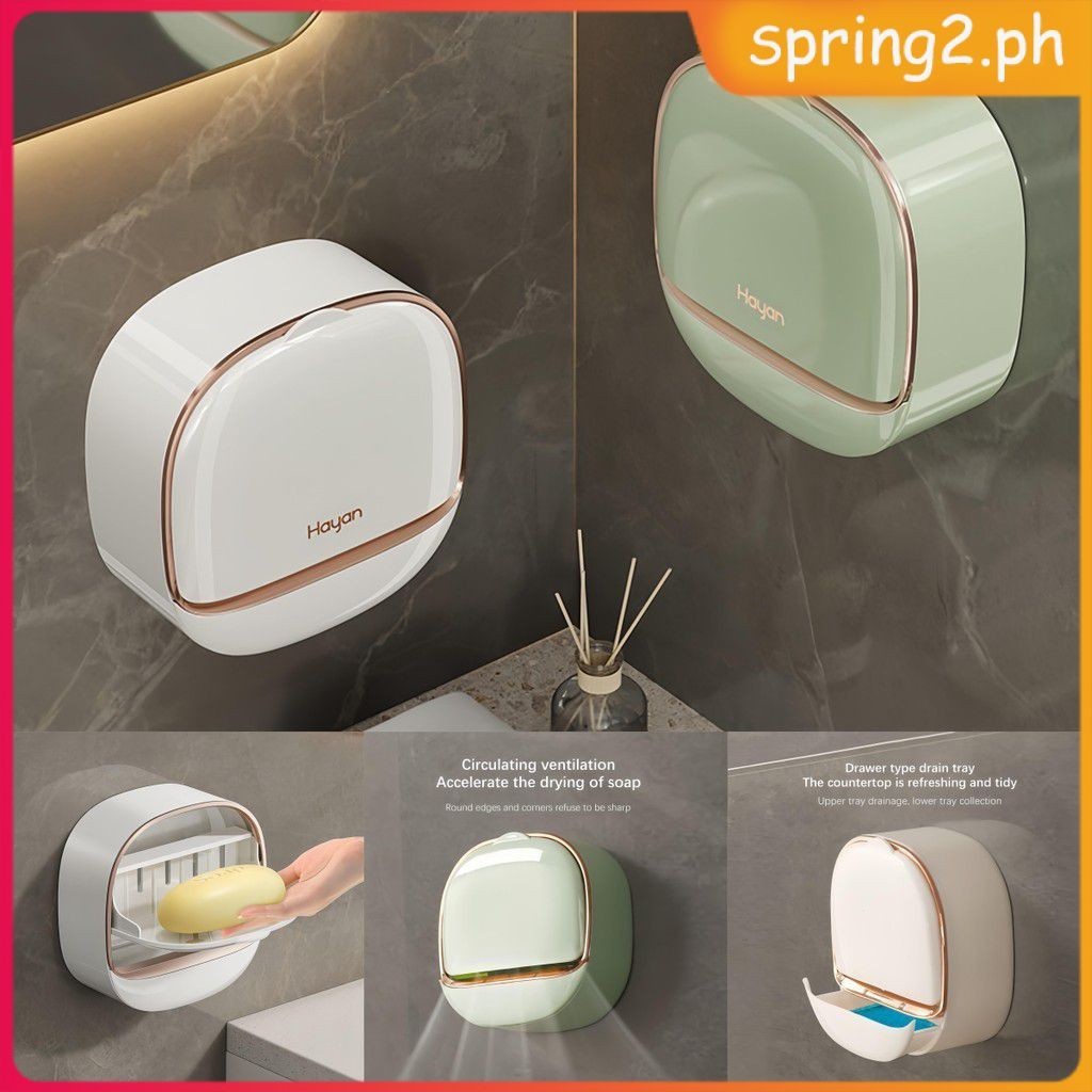 [Ready Stock] Light Luxury Soap Box,wall Mounted Soap Box With Lid ...