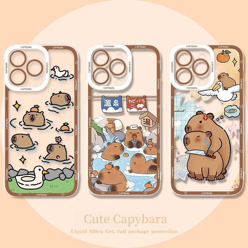 Phone Case For iPhone 12 13 Pro Max Mini 15 cover Capybara Anime ...