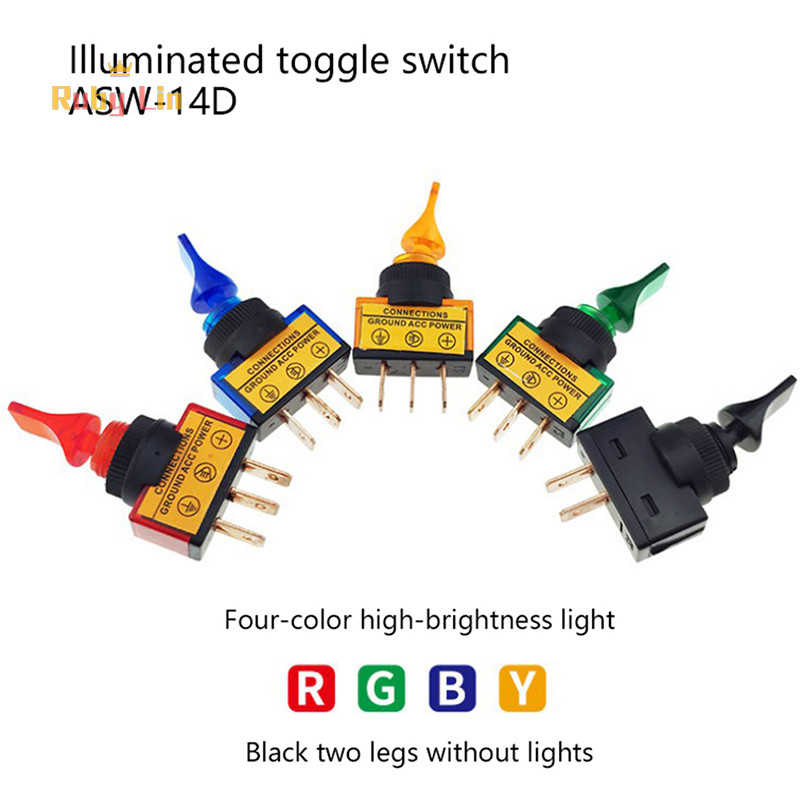 Ruby Lin 12V LED Toggle Switch 3-Pin 10A 3-Pin ASW-14D Short Handle ...