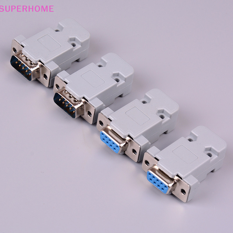 SUPERHOME 2Set RS232 DB9 female socket plug connector 9 pin copper ...