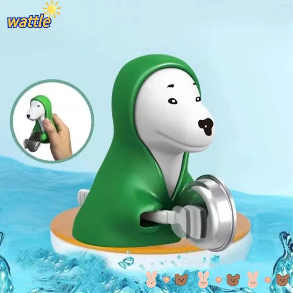WATTLE Puppy Dog, Knocking The Basin Plastic Green Clothed Dog, Kid ...