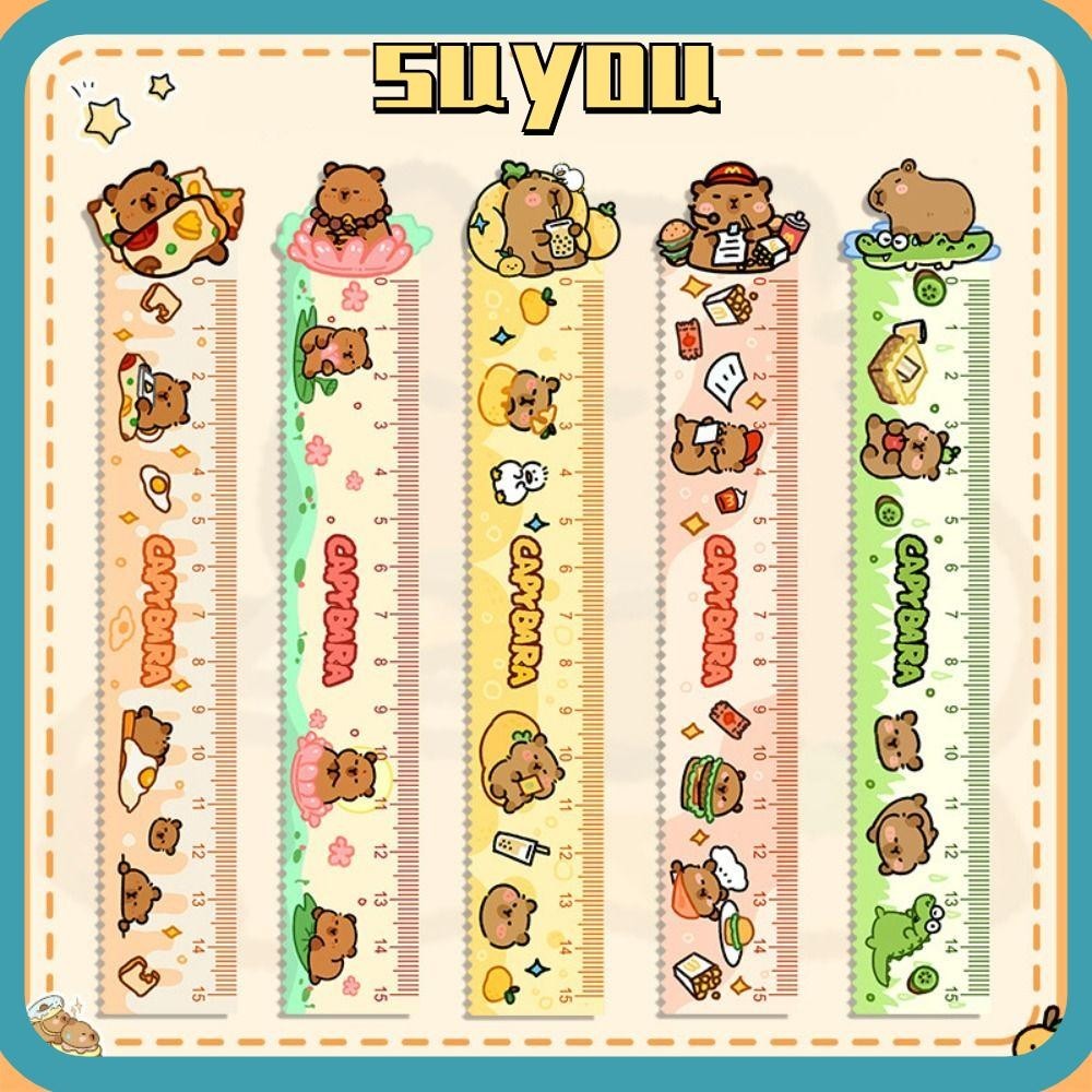 SUYO Capybara Ruler, 15cm Wavy Lines Drawing Tools, Cute Cartoon ...