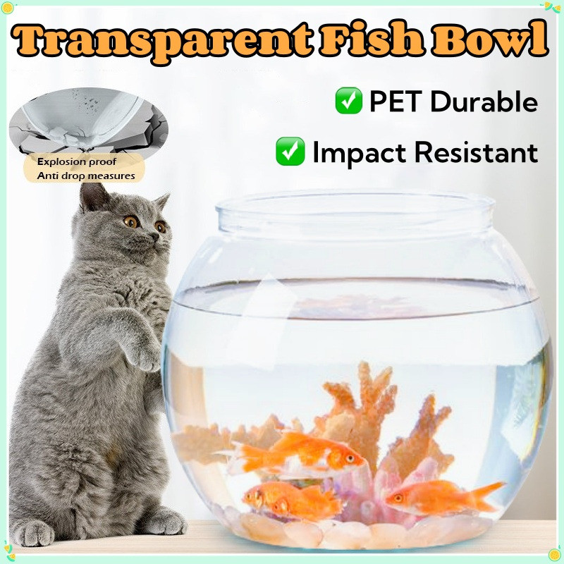 Transparent Fish Bowl Round Stylish Fish Tank Household Hydroponic ...