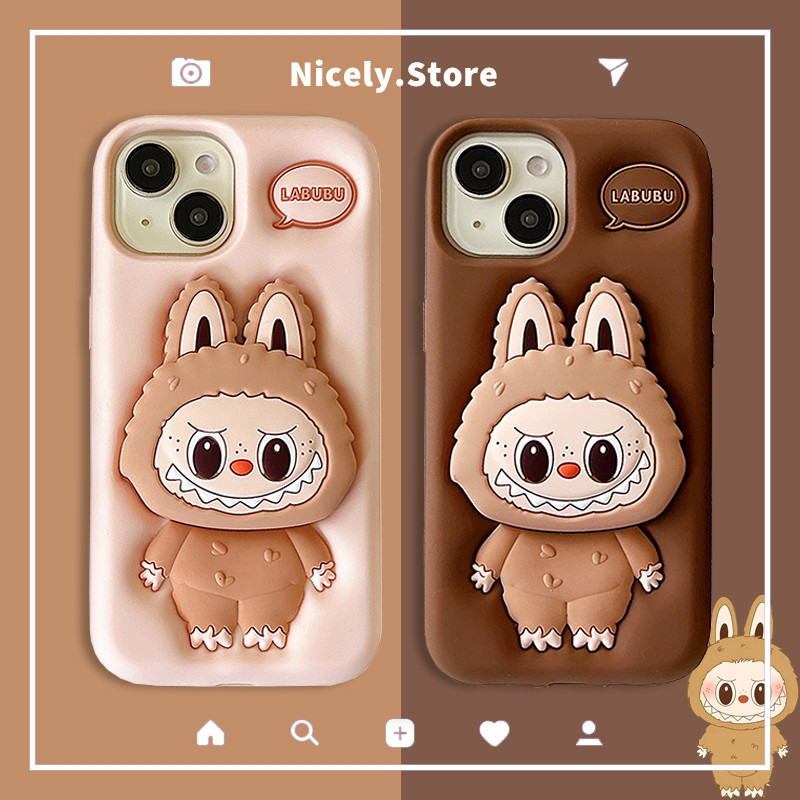 Cute LABUBU Stretch Holder Stand Silicone Cellphone Case Compatible for ...