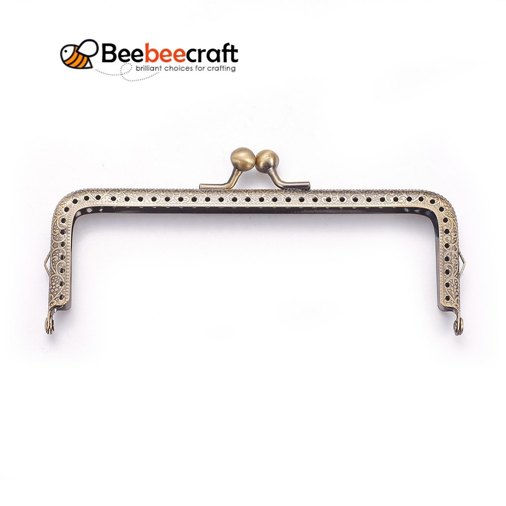 6pc Iron Purse Frame Handle with Porcelain Finding for Bag Sewing Craft ...