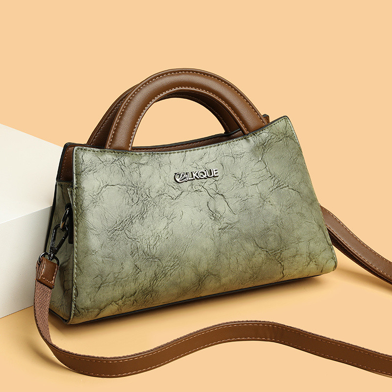 Genuine Genuine Leather Female Bag Retro Diagonal Bag High-End Shoulder ...