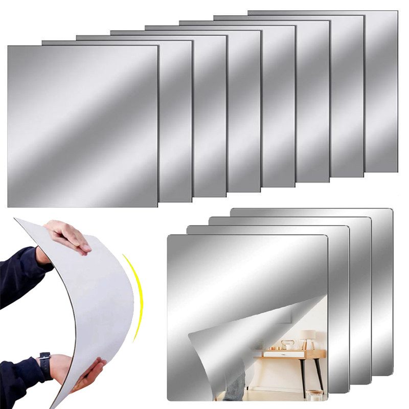 Flexible Plastic Mirror Sheets Wall Stickers - Self Adhesive Acrylic ...