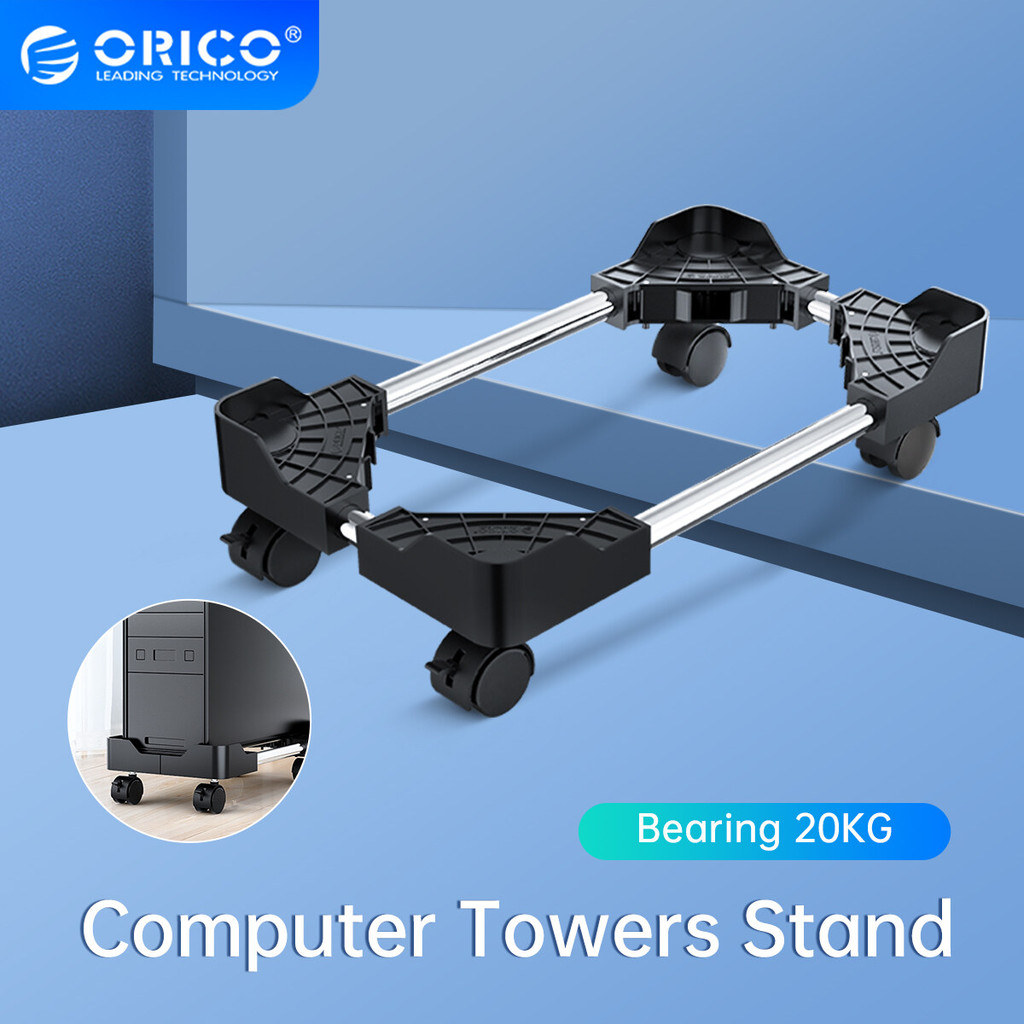 nxp-ORICO Computer Tower Stand Mobile CPU Holder Desktop ATX-Case with 2 Locking Wheels and 2 ...