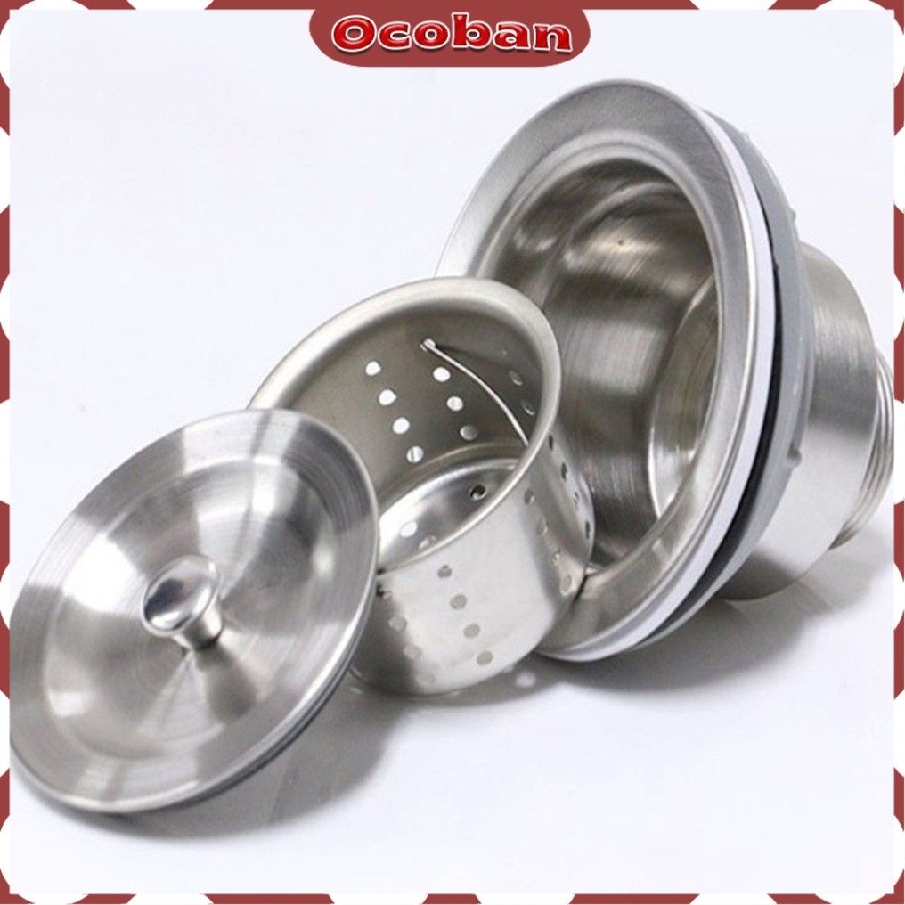 STAINLESS BASKET STRAINER Sink Drain Strainer Kit with Metal Center ...