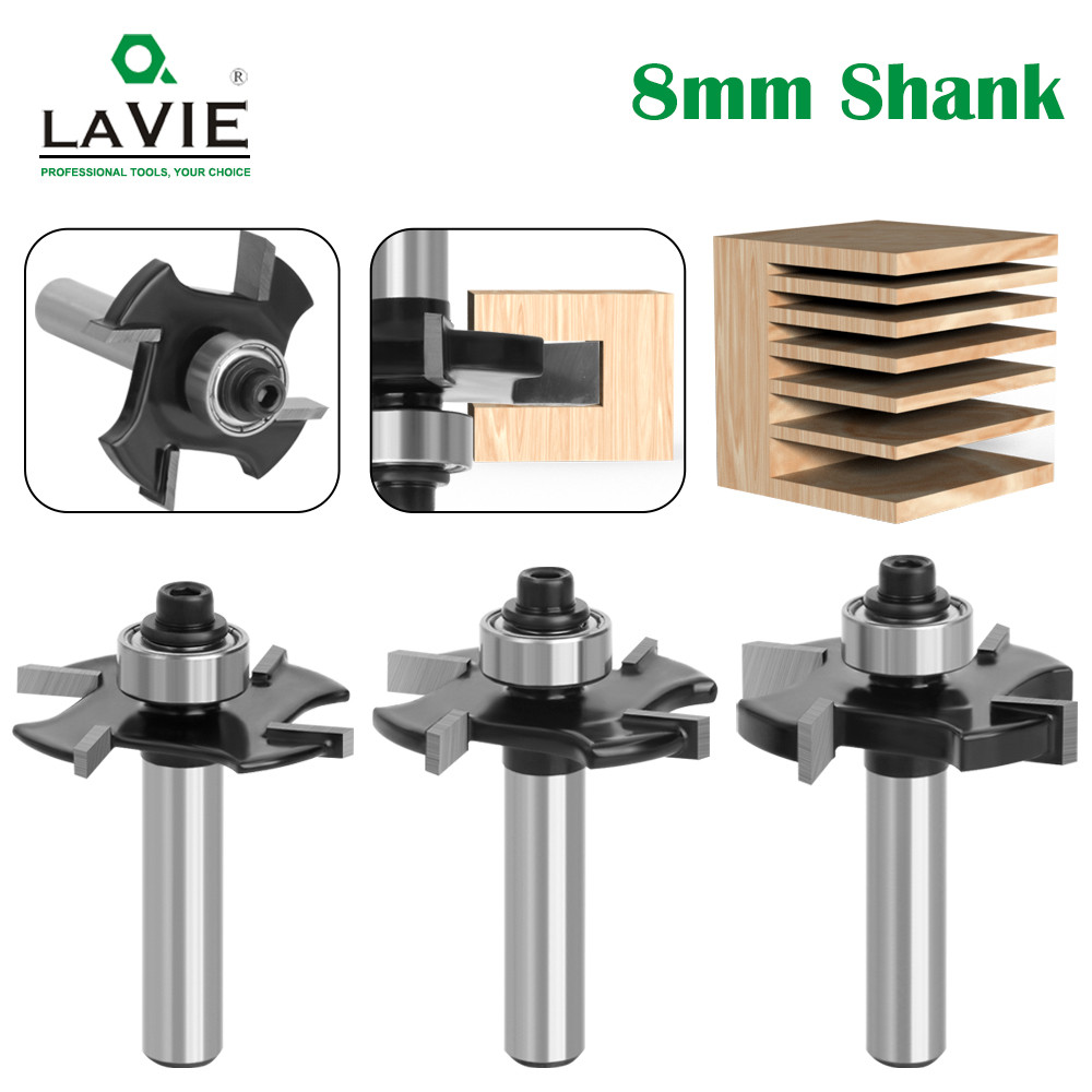 LAVIE 8mm Shank Four Blades T-Sloting Biscuit Joint Slot Cutter ...