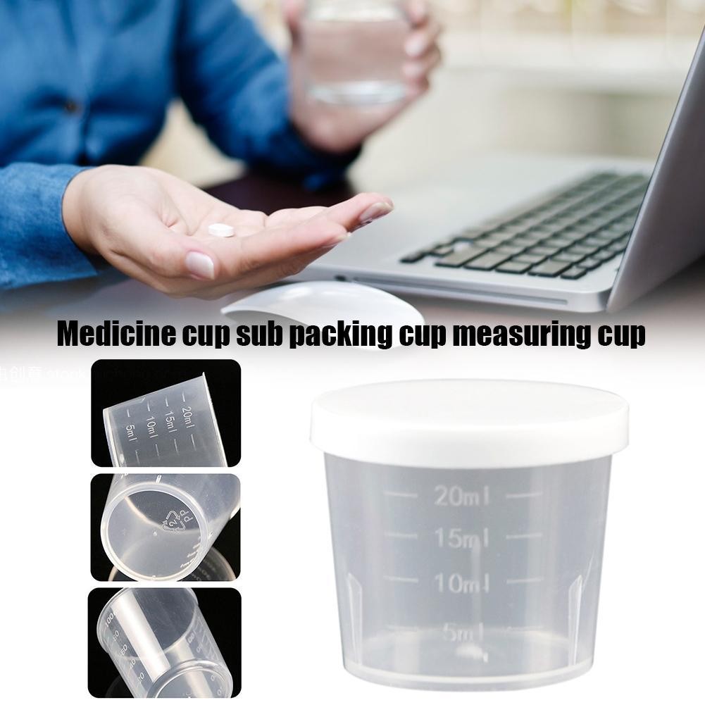 Medicine Medication Plastic Measure Guided Measuring Container Cup 20 ...