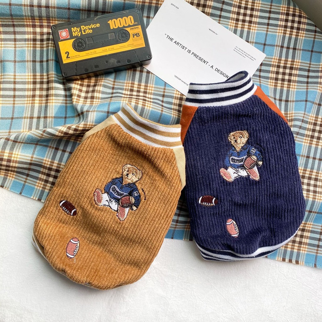 Pet Clothes Dogs Cats Cute Retro Style Baseball Uniforms British Retro ...