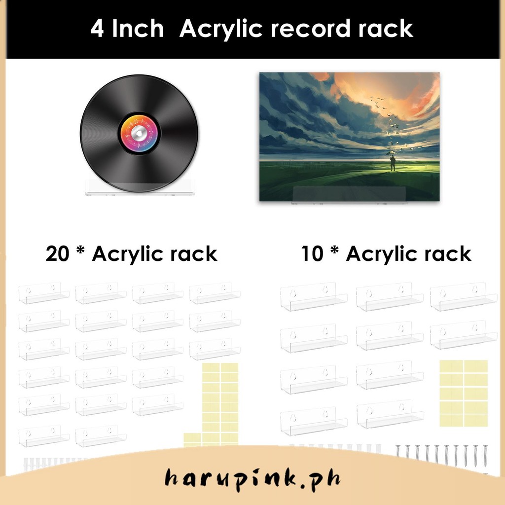 10/20 Pcs Vinyl Record Wall Mount 4 Inches Acrylic Album Record Holder ...