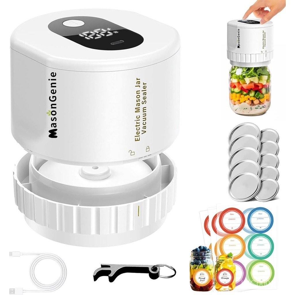 Mason Genie Vacuum Sealer, Wide Mouth and Regular Mouth Canning Lid ...