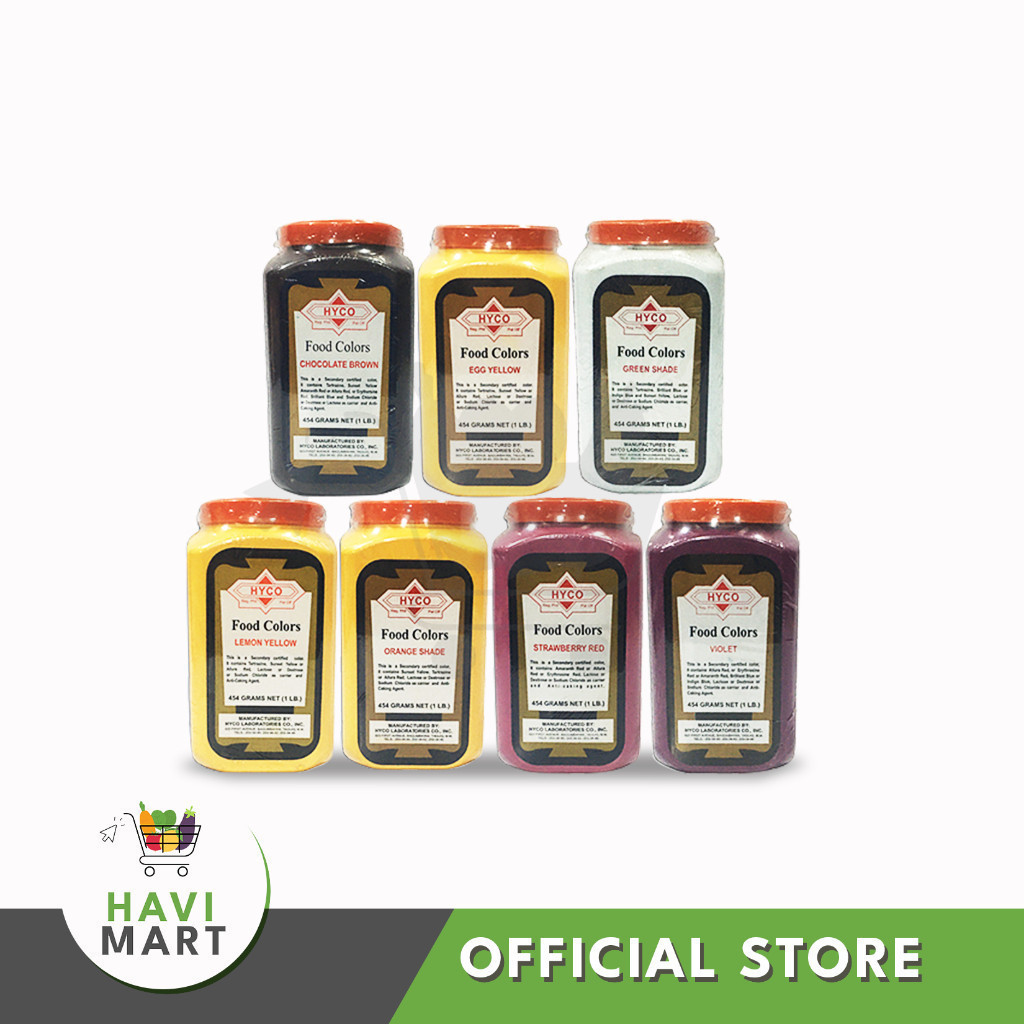 HM HYCO Food Colors 454g/1LB (Choco Brown,Egg & Lemon Yellow, Orange ...