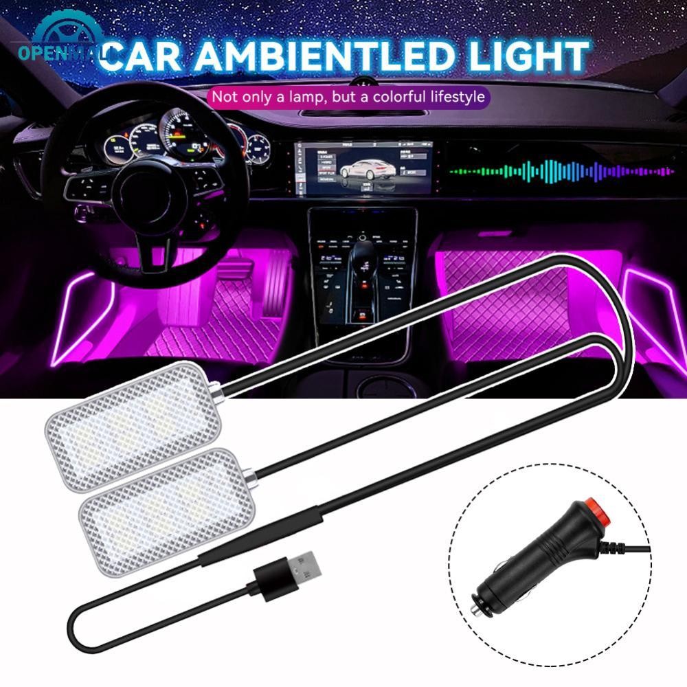 OPENMALL 2Pcs/Set 12V/5V USB LED Car Interior Atmosphere Backlight ...