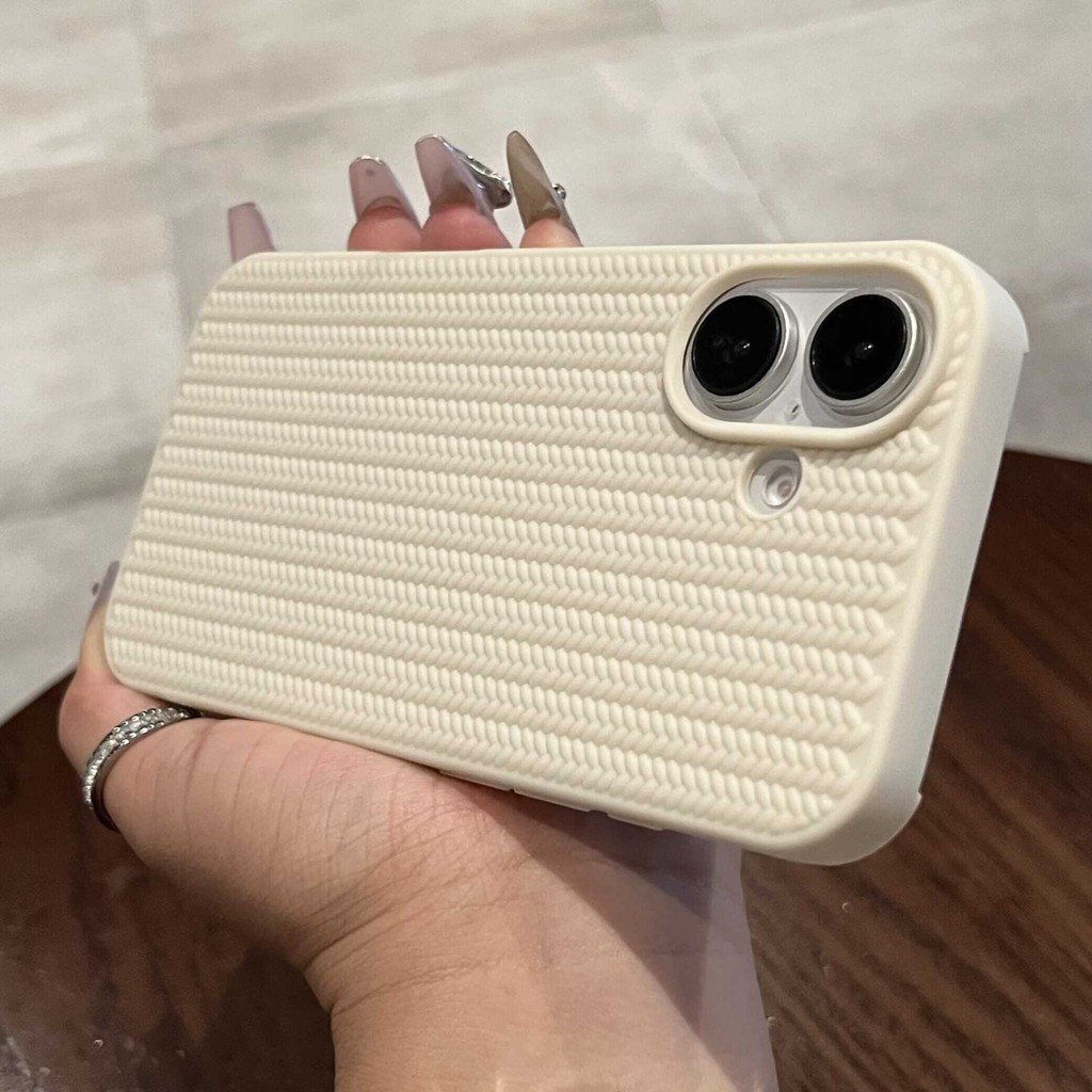 Black and white woven pattern simple phone case suitable for Apple 16 ...