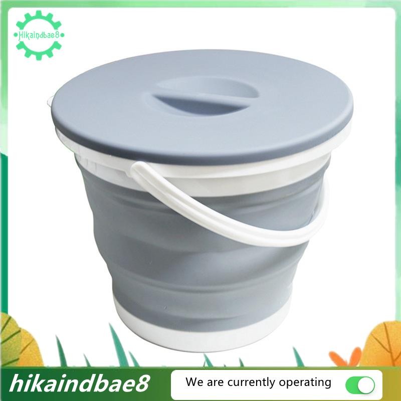 [hIkAi] 5L Foldable Bucket with Cover Foldable Fishing Bucket Art ...