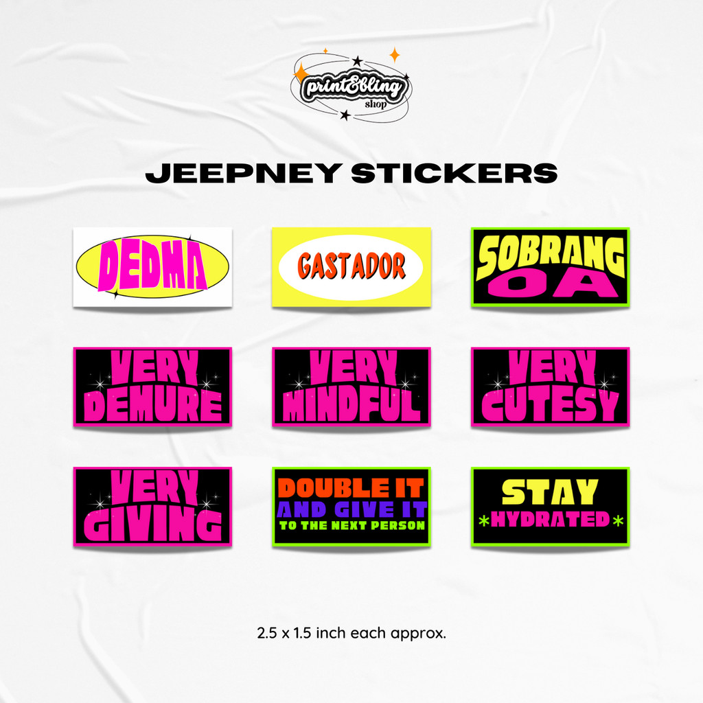 JEEPNEY STICKERS (2) | Filipino Phrases Waterproof Sticker | dedma ...