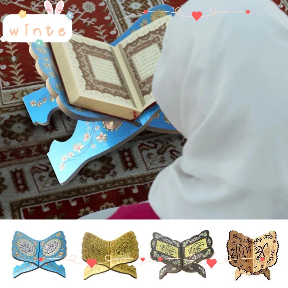 WINTE Holy Book Stand, Quran Holder Wooden Eid Al-Fitr Book Shelf, Eid ...