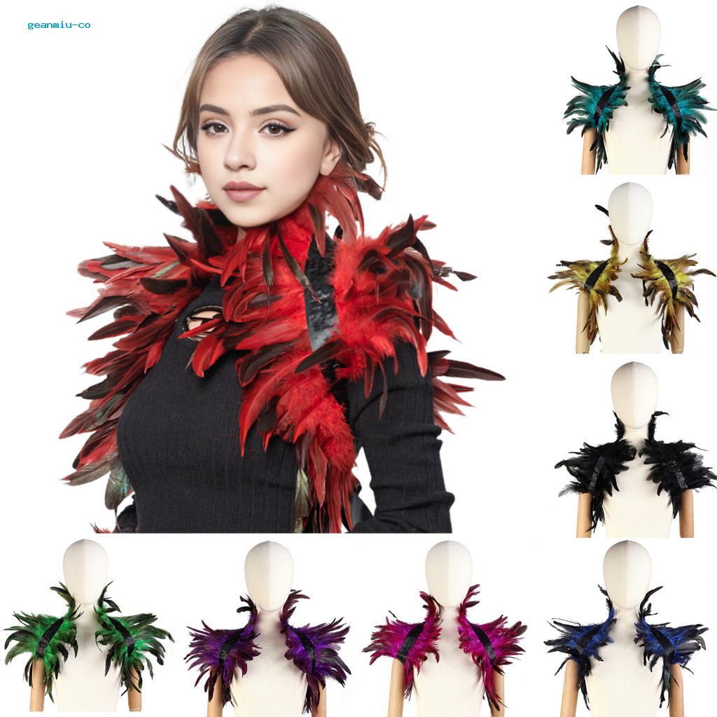 geanmiu Fuax Feather Shawl Halloween Cosplay Costume Soft Adjustable ...