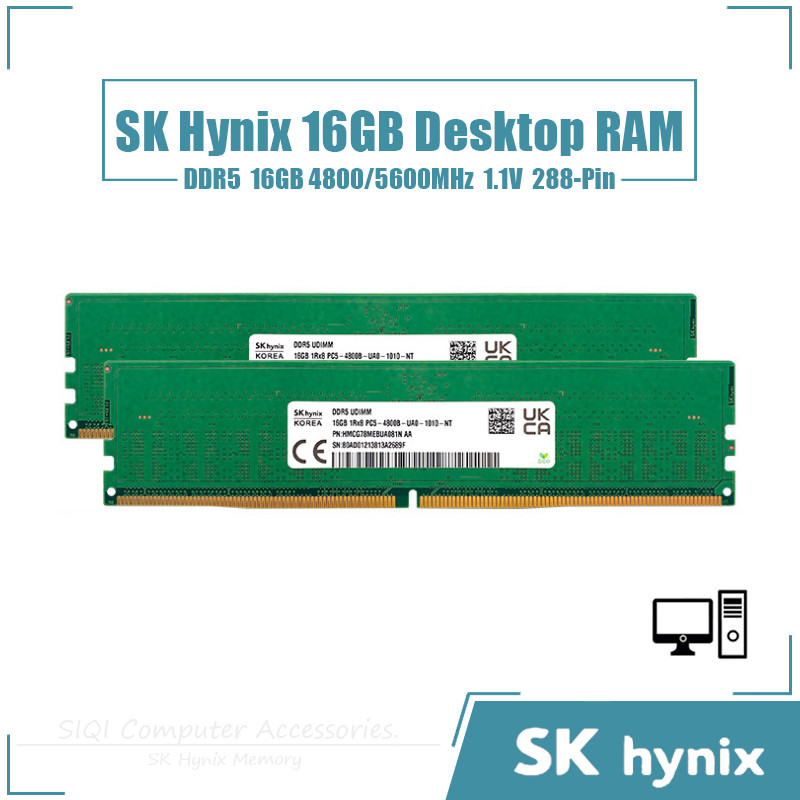 SK Hynix 16GB DDR5 4800MHz 5600MHz Desktop RAM Memory Voltage 1.1V 288-Pin Super compatibility ...
