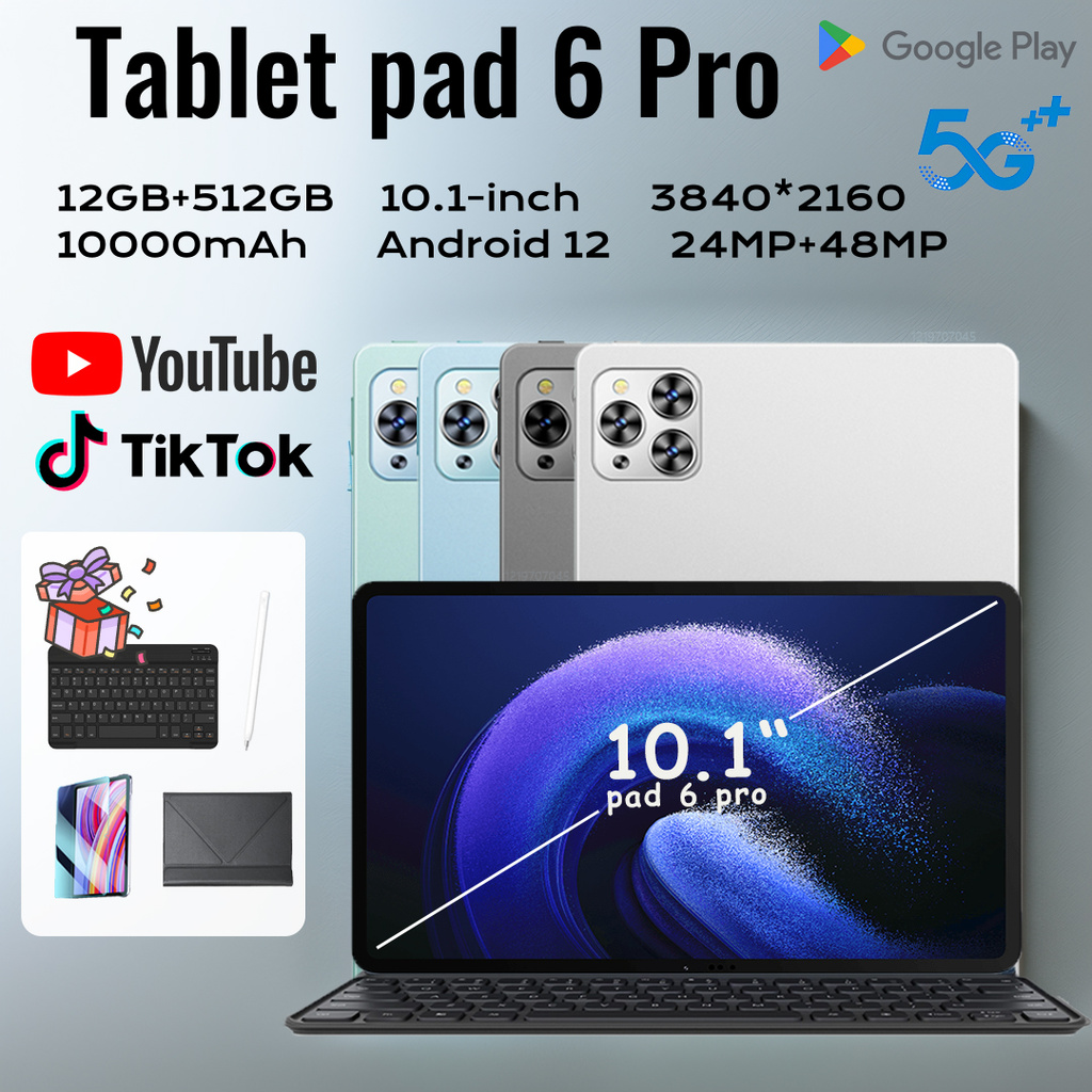 2024 Tablet pad 6 Pro 12+512 10.1-inch 2K Smart portable tablet pc SIM ...