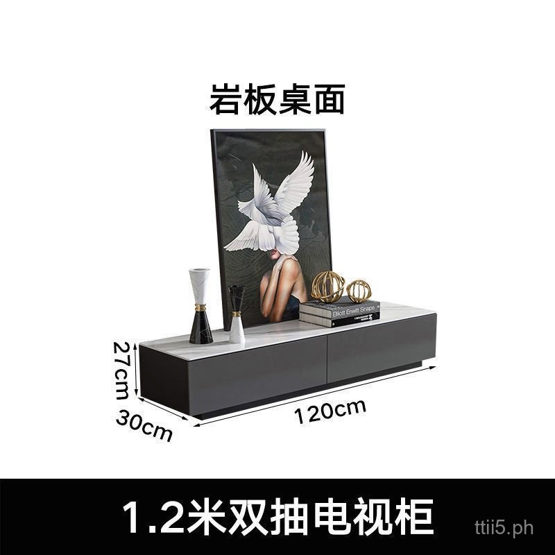 Stone Plate Deck Legless TV Cabinet and Tea Table Combination Simple ...