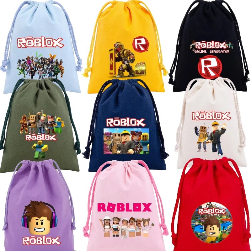 Roblox drawstring bag cartoon storage bag gift bag plush cloth bag ...