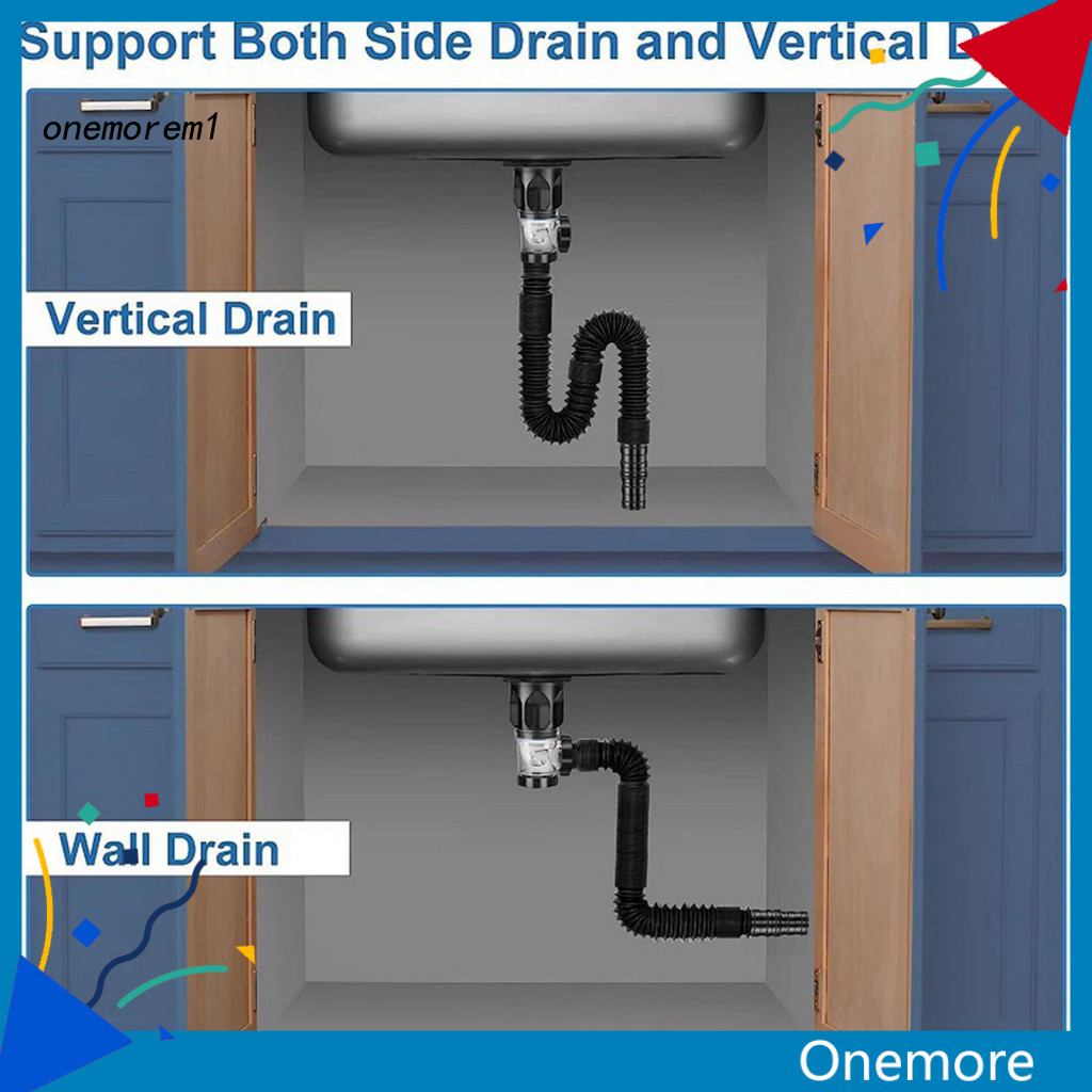 ONEM Bathroom Sink Drain Kit Sink Drain Pipe Easy Install Sink Drain ...
