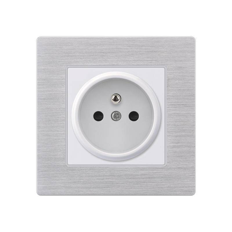 Type 86 Panel Single Double French Power Socket Regulation Grounding ...