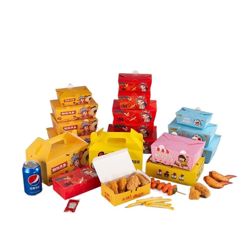 Fried Chicken Box Kraft Paper Lunch Box Disposable Fried Chicken ...