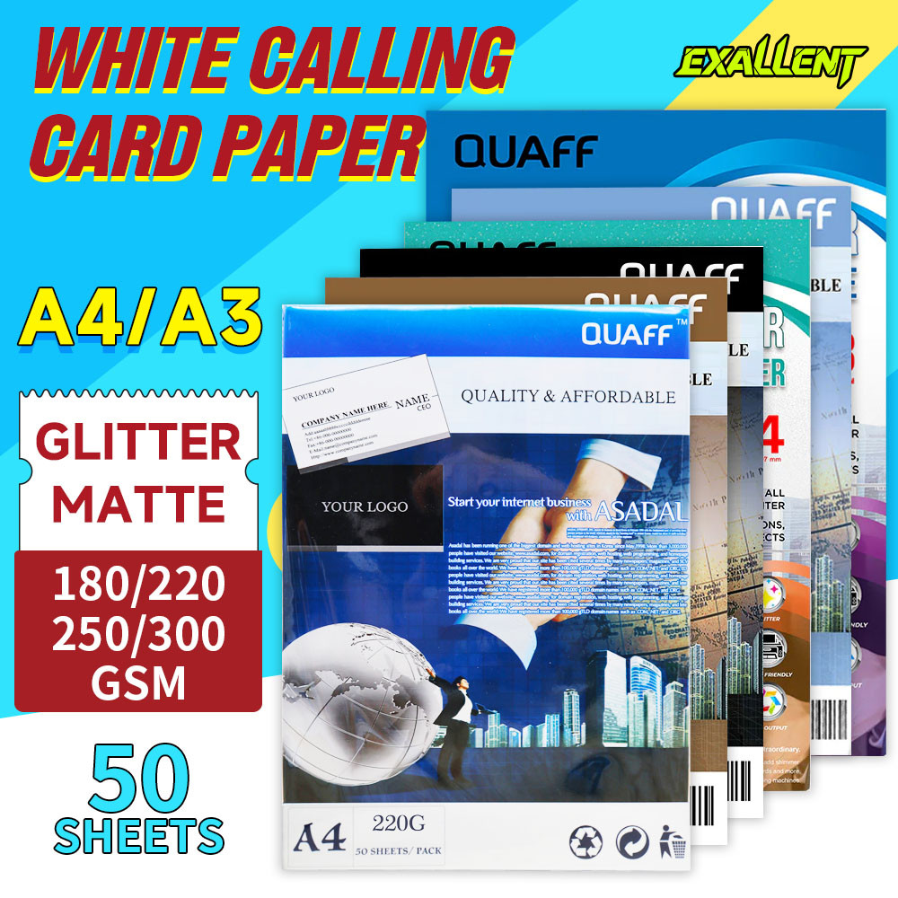 Matte White Calling Card Paper A4 220/250gsm 50sheets Quaff Brand ...