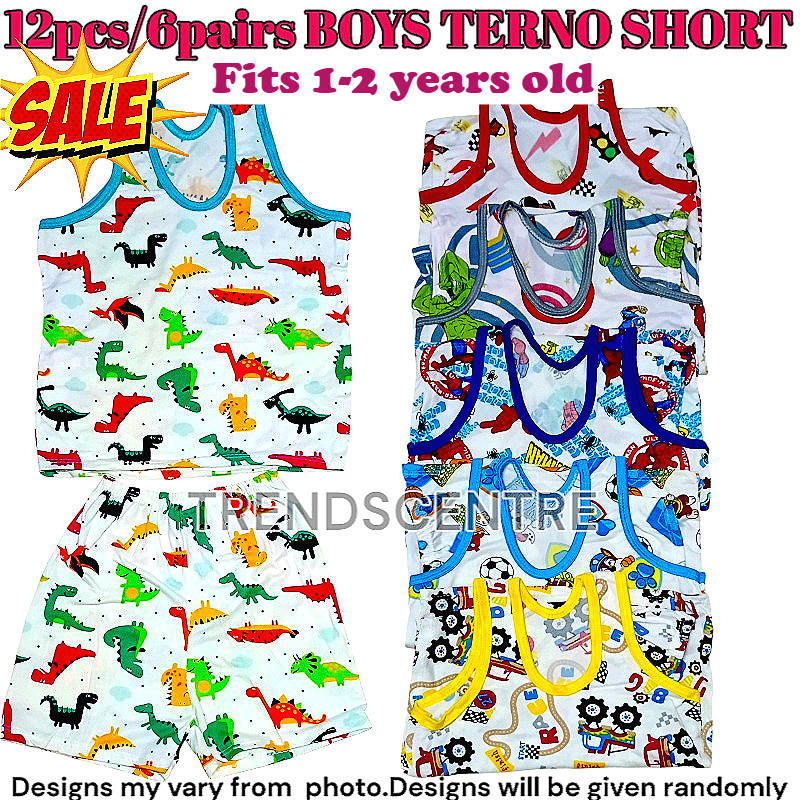 12pcs/6pairs or 6pcs/3pairs Terno for Kids Boys Printed Character Sando ...