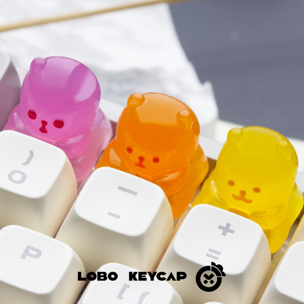 artisan keycap cute keycaps Gummy Bear Cute Transparent Keycap Original ...