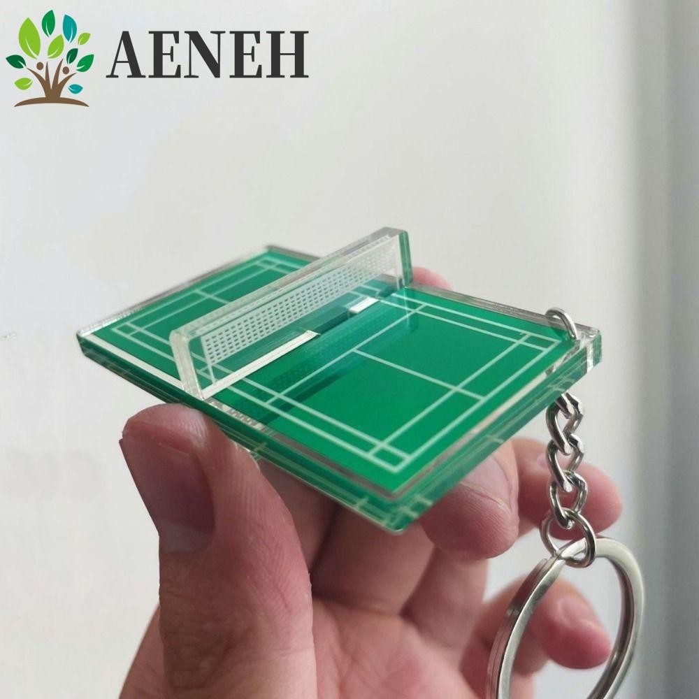 AENEH Badminton Acrylic Keychain, Acrylic Mini Badminton Playground ...