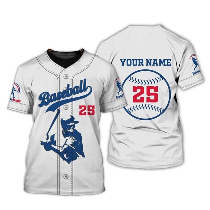 Custom Personalized Name Baseball T-Shirt 3D Print Short Sleeve ...