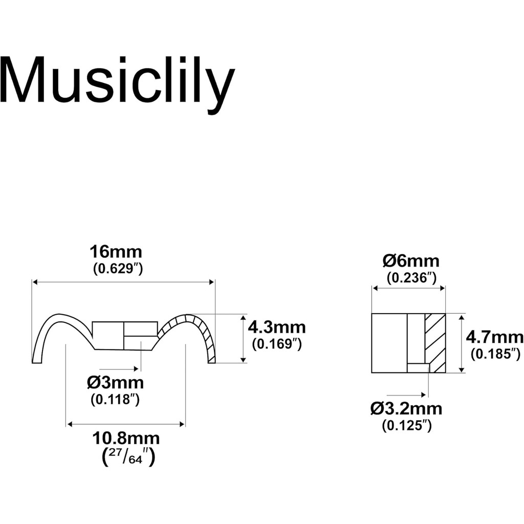 Musiclily Pro 16mm Vintage Butterfly Style Steel String Guide Retainer ...