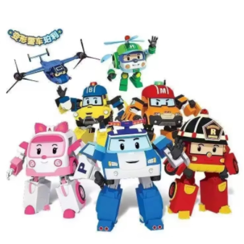 Poli Car Transform Toy Vehicle Robot Toys Poli Amber Roy Action Figure ...