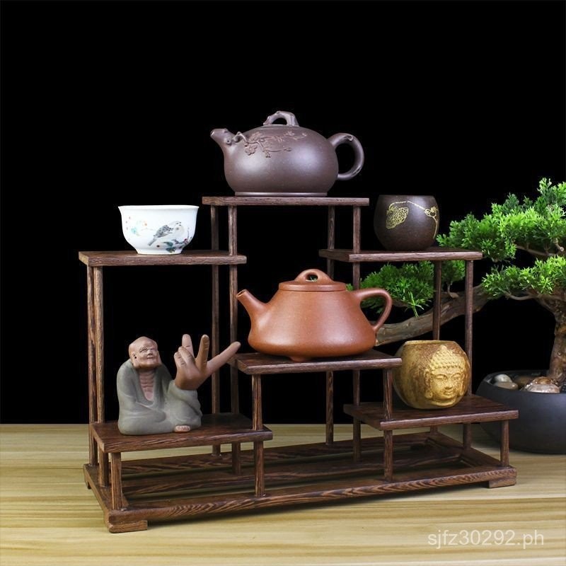 Purple Clay Teapot Ming Style Chicken Wing Wood Multi-Treasure Pavilion ...