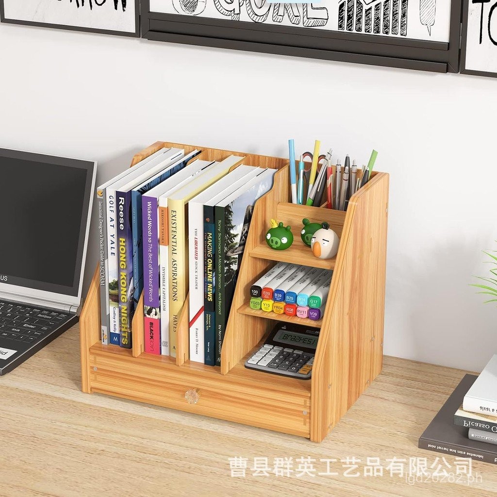Desk Wooden Organizer Multi-layer Office Desk Storage Rack Desktop ...