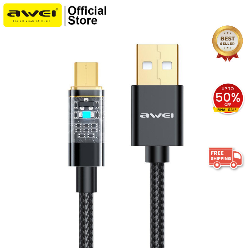 Awei CL-139M Micro USB 1000mm Fast Charging Quick Charge Cables Data ...