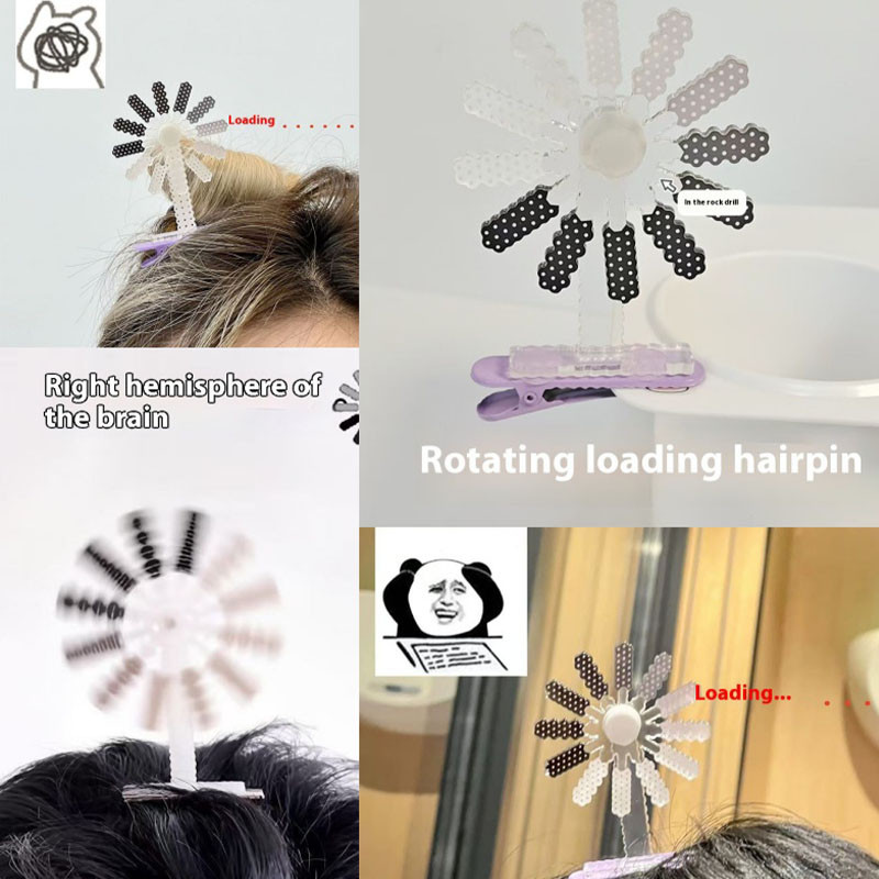 Rotating Brain Loading Hairpin Fun Funny Side Clip Bangs Clip Hair Card ...