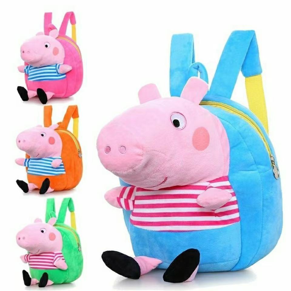 Children Schoolbag Cute Peppa Plush Backpack Plush Toy Cartoon Piggy ...